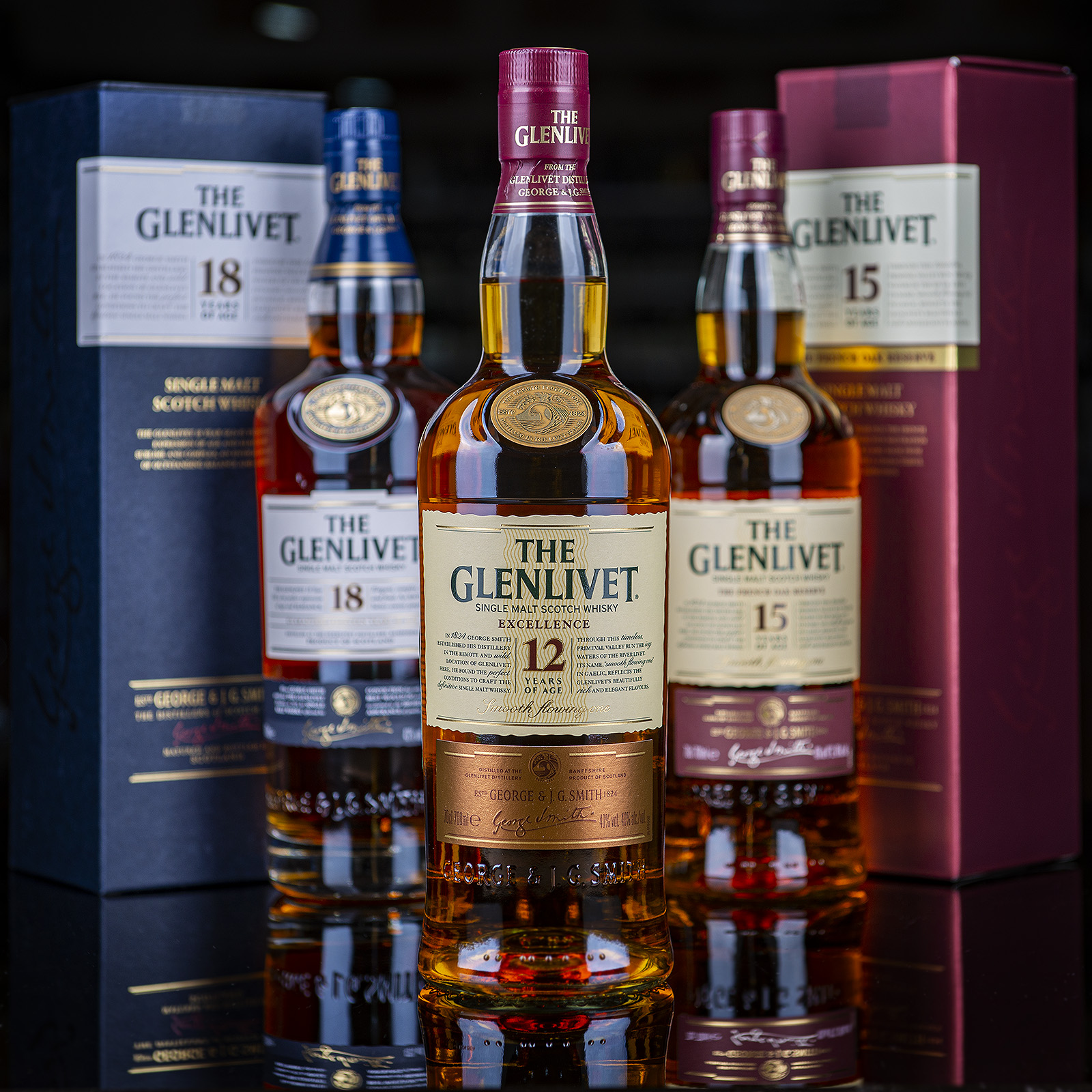 The Glenlivet 12 years old Excellence gift box - купить виски Гленливет ...